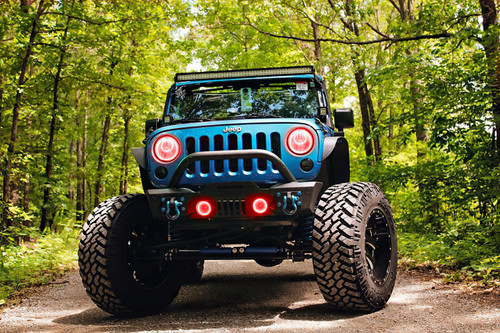Oracle 07-17 Jeep Wrangler LED Fog Light Halo Kit - Red - 1177-003 ...