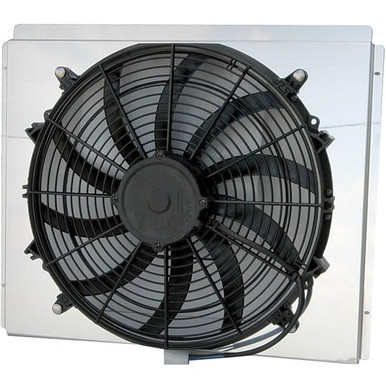 Afco Racing Aluminum Polish Fan and Shroud 16.88 Wide x 22.25 Tall Fits ...