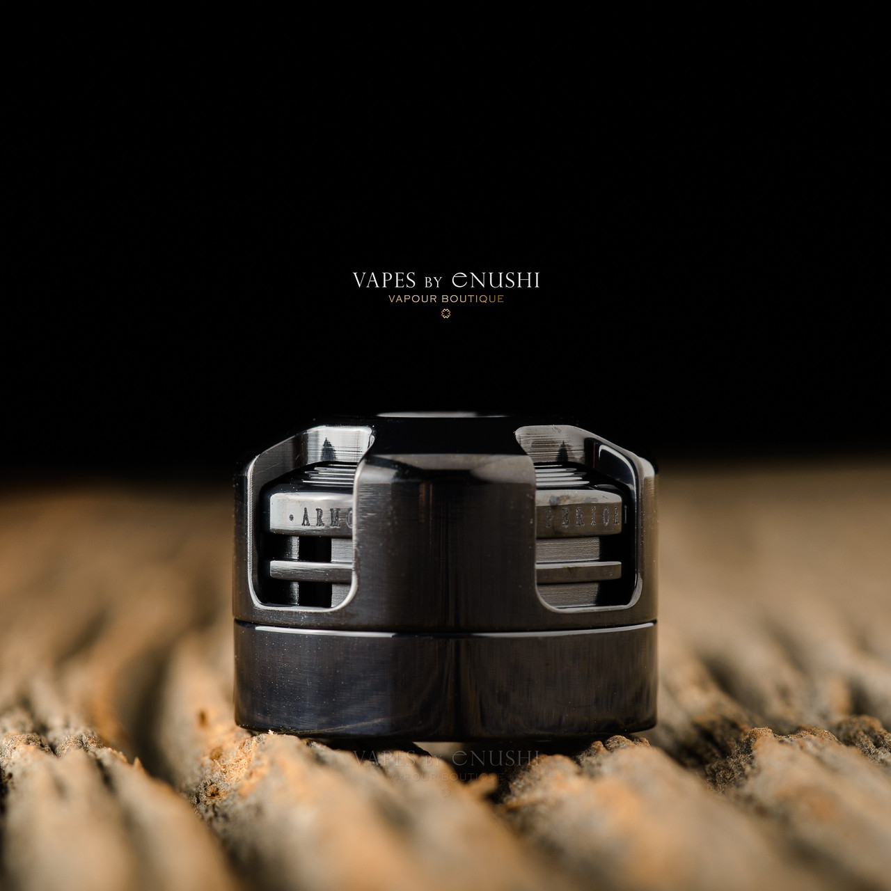 Armor Mods - Engine RDA Top Cap Set, Polished Black DLC - Vapes by Enushi