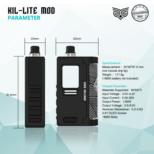 Kilic Customs x Ambition Mods - Kil-Lite Boro AIO Mod - Vapes by Enushi