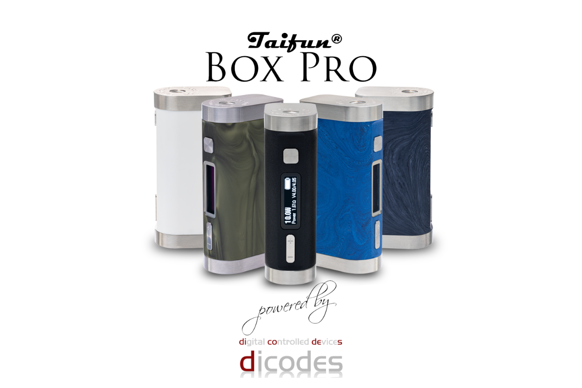 Taifun Box Pro M - 24mm Wide 21700 dicodes Regulated Mod - Vapes by Enushi