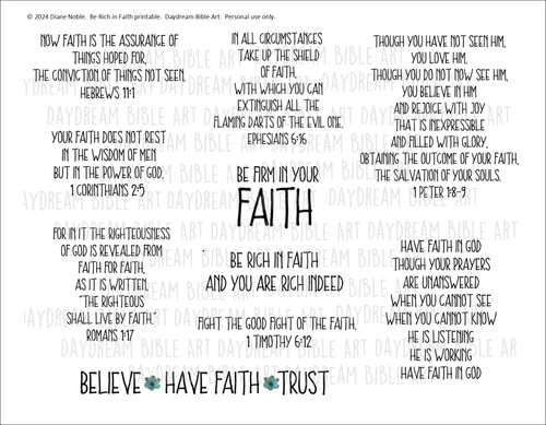 Be Rich in Faith Art Kit