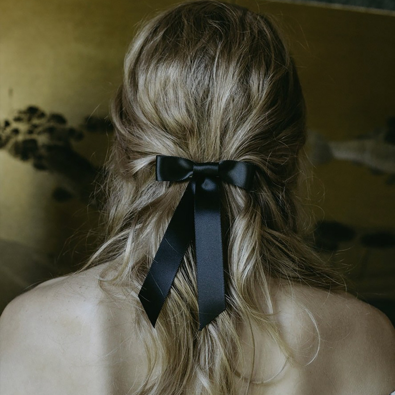 Jennifer Behr Black Satin Bow Barrette Hair Accessory