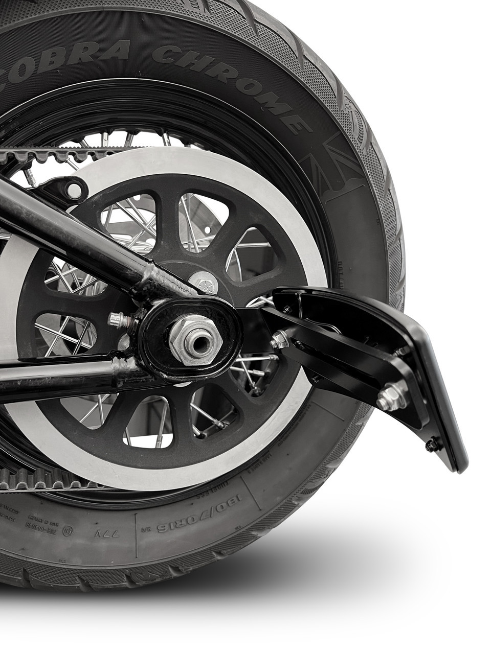 Kodlin Complete Curved License Plate Kit in Chrome for M8 Softail ...