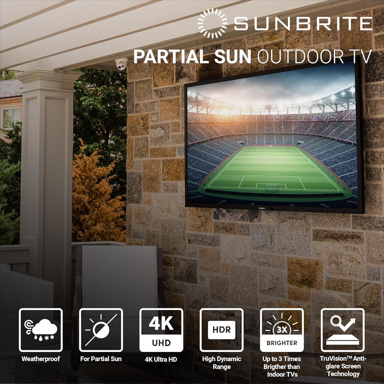 43" SE Series - LED HDR Outdoor TV - Partial Sun - Includes Speaker Bar ...