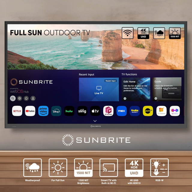 75" Solis Series - Smart Outdoor TV - Full Sun - 4K UHD HDR SB-FS-75-BL
