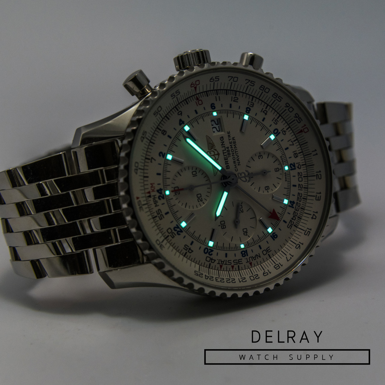 Breitling Navitimer World White Dial - DelrayWatch.com