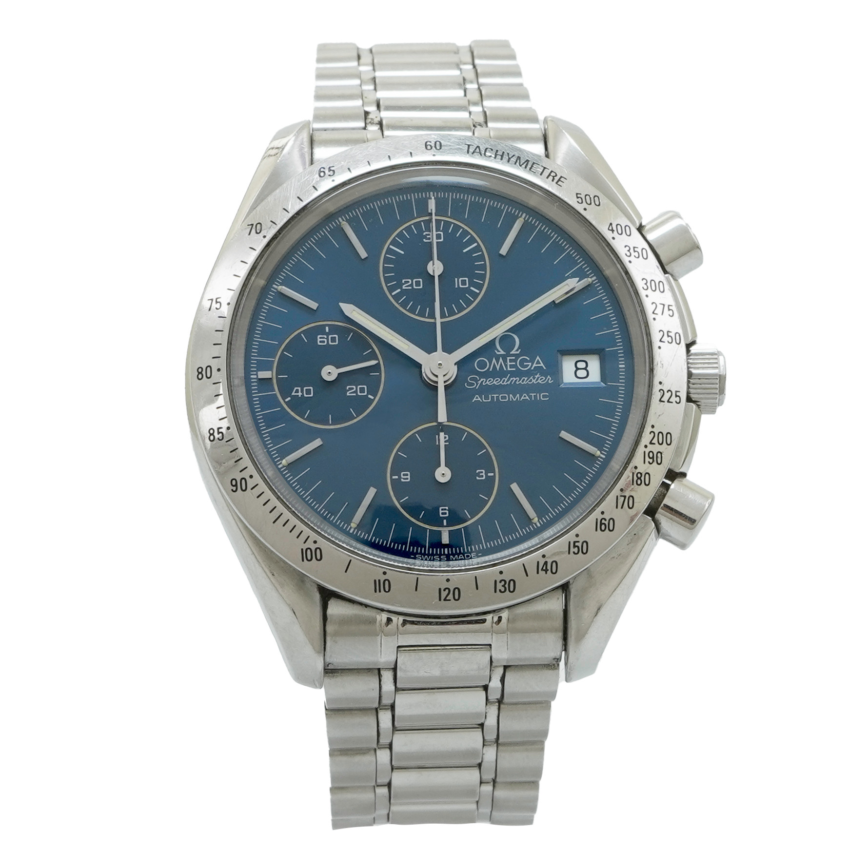 Omega Speedmaster Date 39mm *Blue Dial* - Inventory 3880 - DelrayWatch.com
