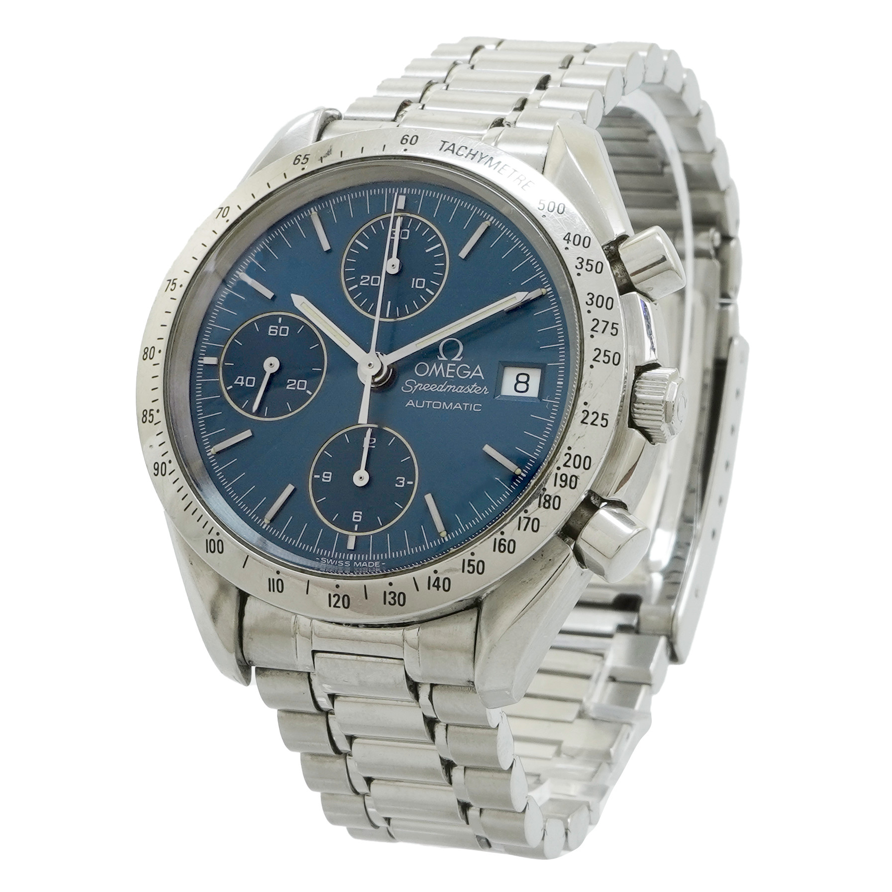 Omega Speedmaster Date 39mm *Blue Dial* - Inventory 3880 - DelrayWatch.com