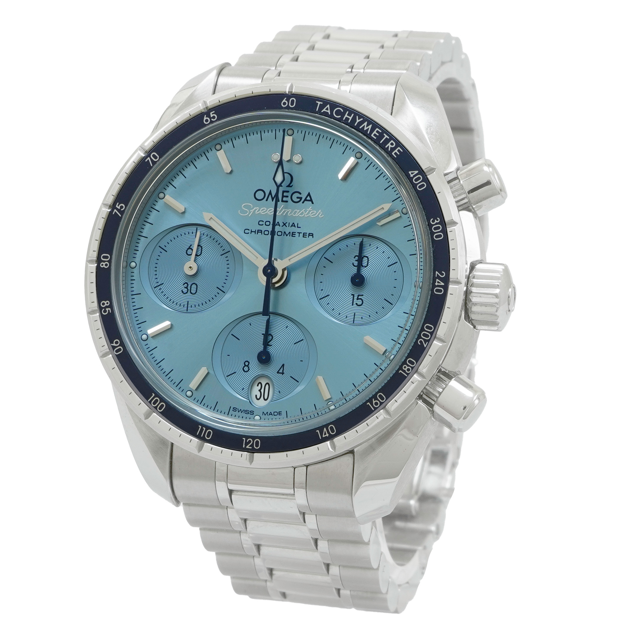 Omega Speedmaster 38 Co-Axial Chronometer Chronograph *Blue Dial ...