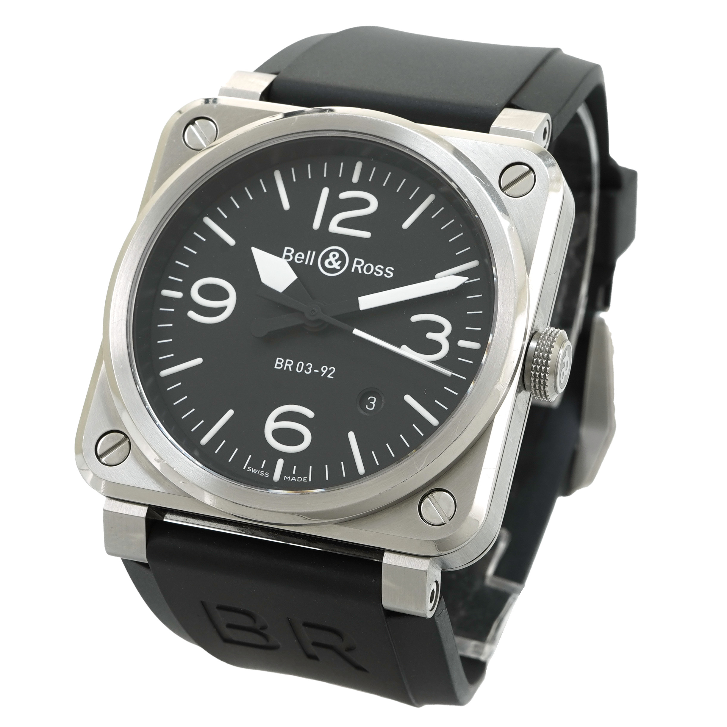 Bell & Ross BR03-92-S Black Steel - Inventory 5459 - DelrayWatch.com