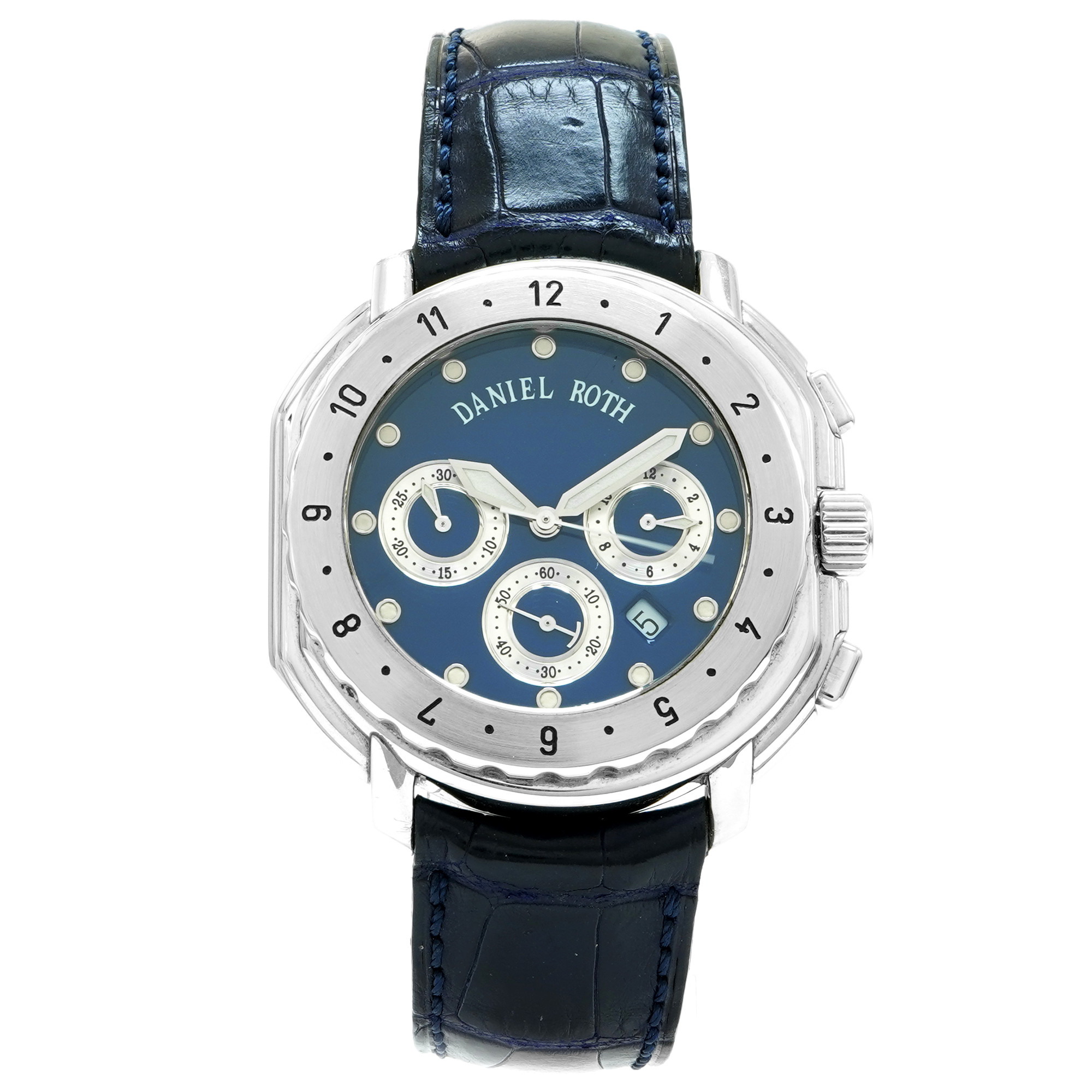 Daniel Roth Lunette Tournante GMT 747 *Blue Dial* - Inventory 7189 - DelrayWatch.com
