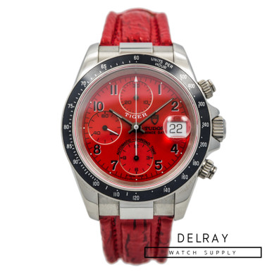 Tudor Tiger Prince Chronograph Red Dial On Strap 79260P - DelrayWatch.com
