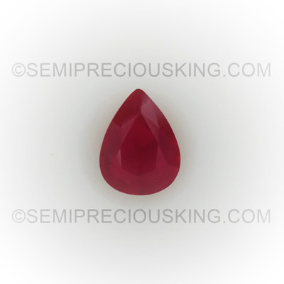 Gemstones Materials Natural Rubies cut and faceted oval and pear shapes ...