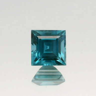 Natural Blue Zircon Gemstone Certified Square Step Cut Intense Blue ...