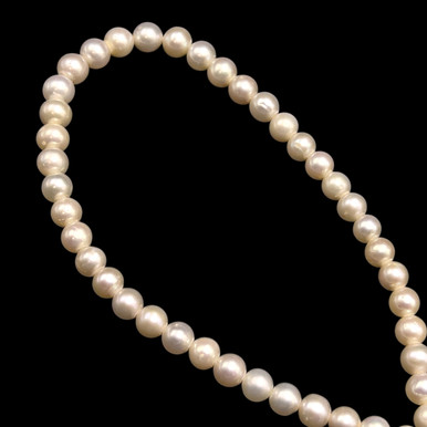 Freshwater Pearl 8mm Round Smooth Cut Creamy White Color 15.6" Strand