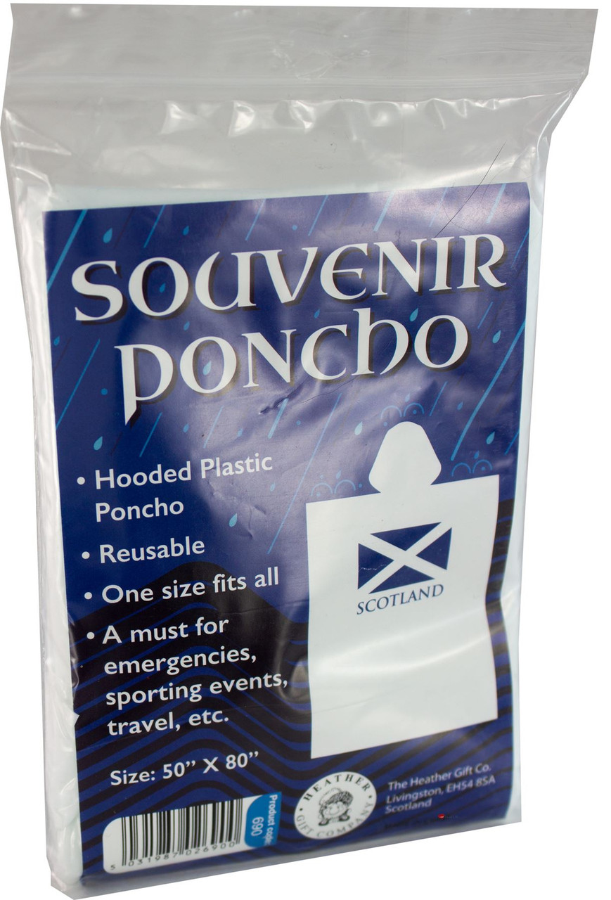 Souvenir Plastic Rain Poncho with Scotland Saltire Flag - iluvscotland ...