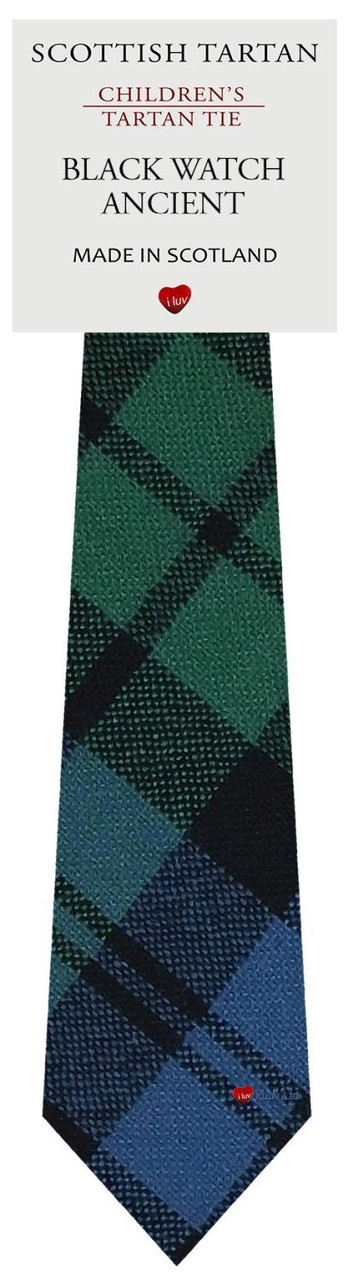 Boys Pure Wool Tie Woven Scotland - Black Watch Ancient Tartan ...