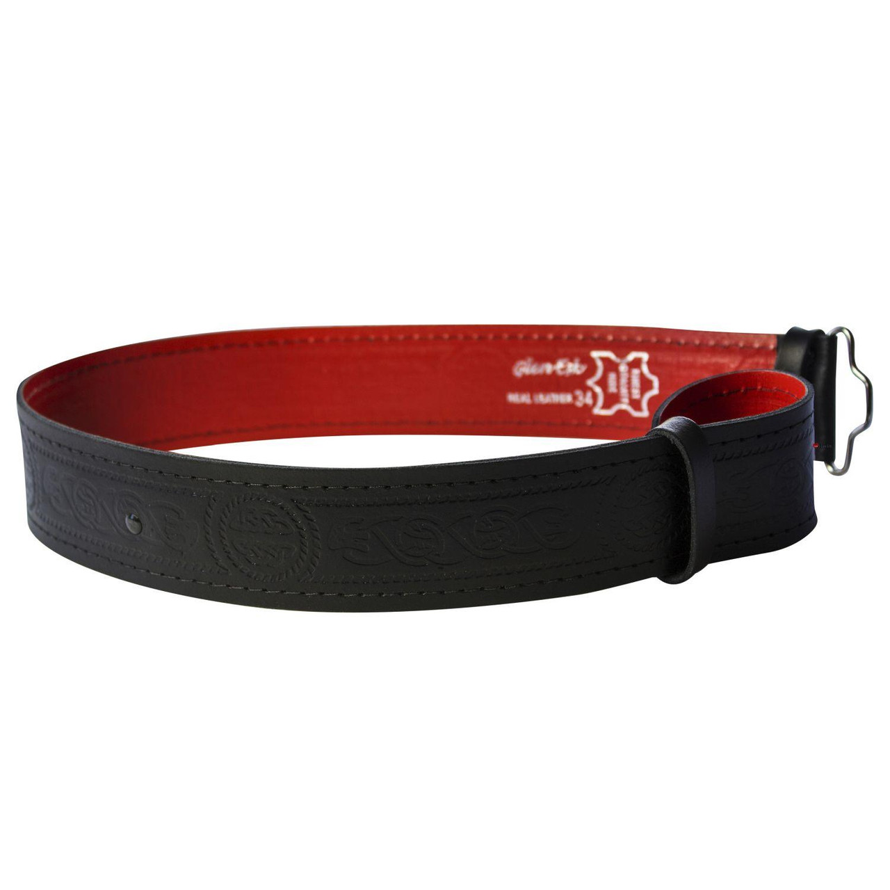 Lined Celtic Serpent Leather Hide Kilt Belt 2.25" Wide Scottish Made ...