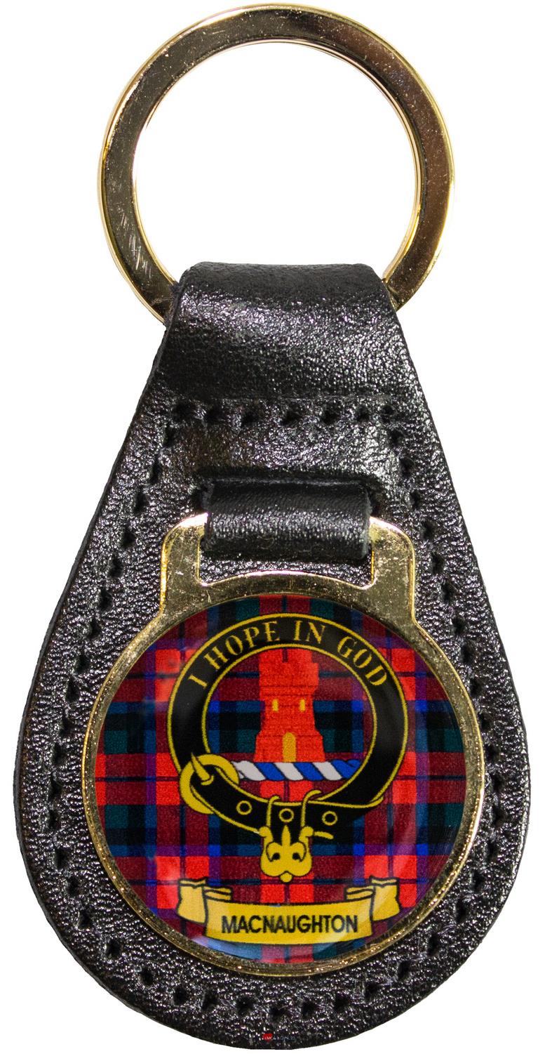 Leather Key Fob Scottish Clan Crest MacNaughton Made in Scotland ...