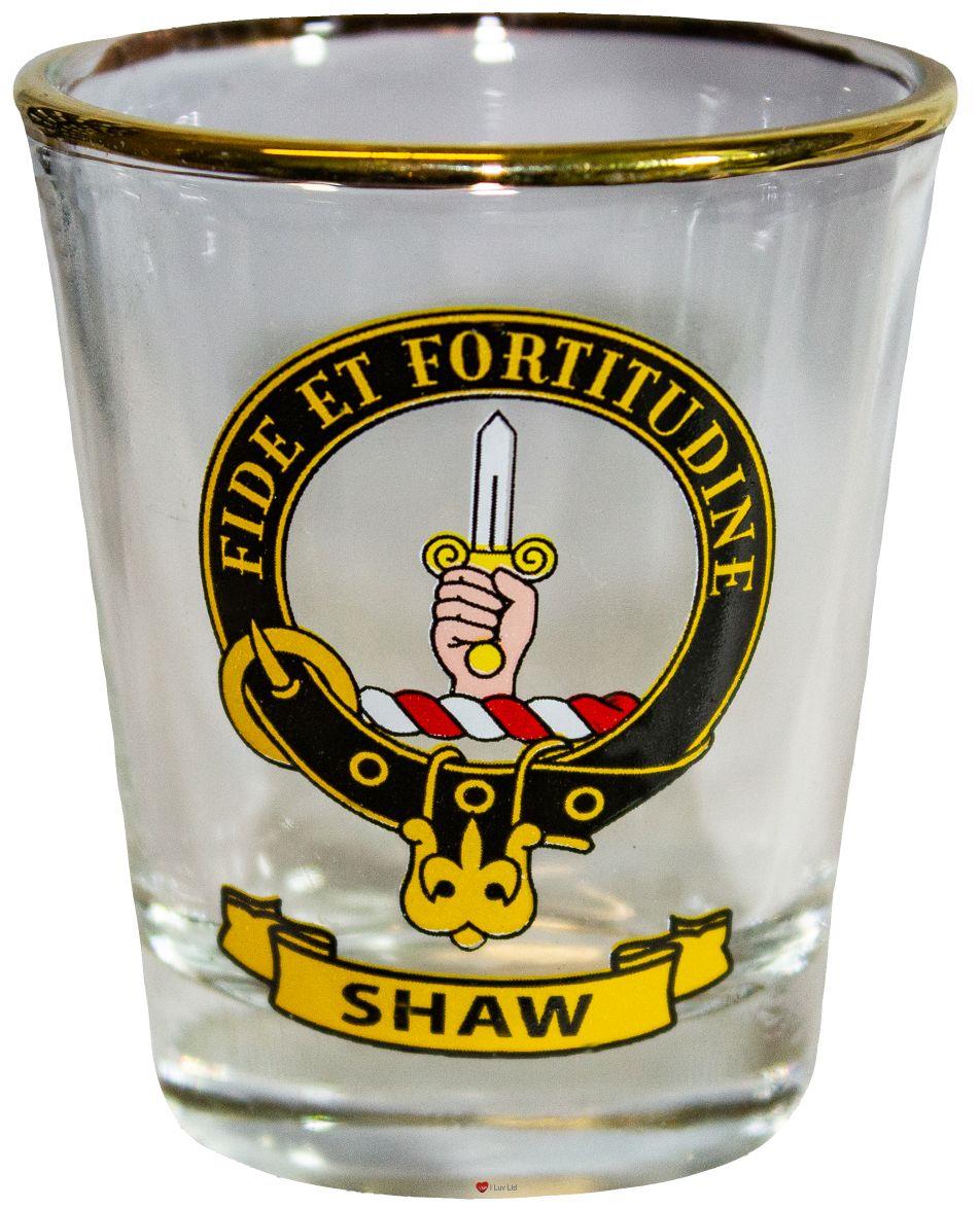 Shaw Clan Crest Wee Dram Shot Glass Set of 2 Scottish Made ...