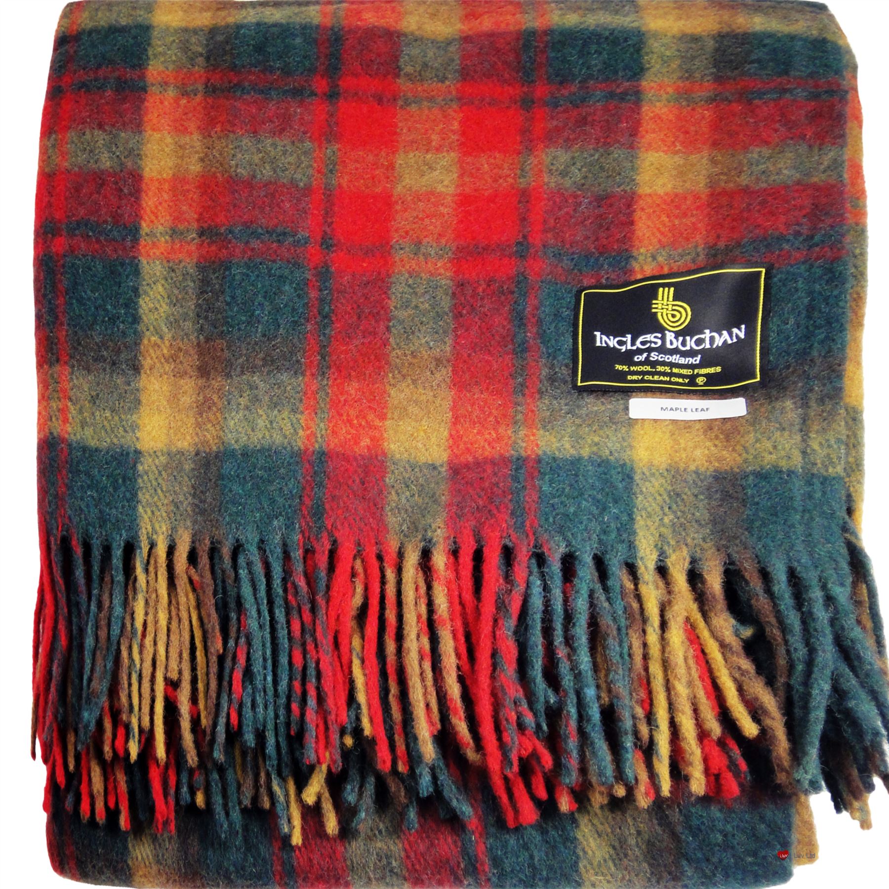 Scottish Tartan Wool Mix Blanket Throw Warm and Soft Maple Leaf Travel ...