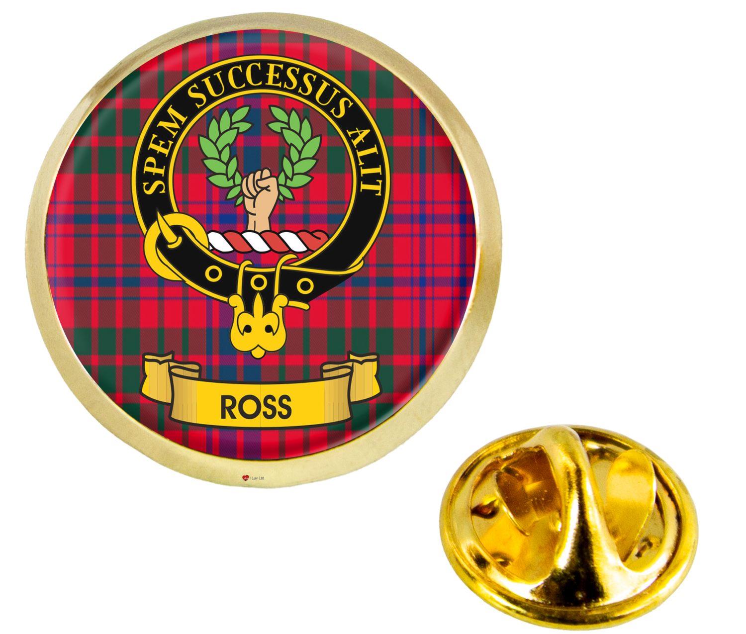 Scottish Clan Lapel Badge Pin Ross Clan Crest Product Of Scotland Gold ...
