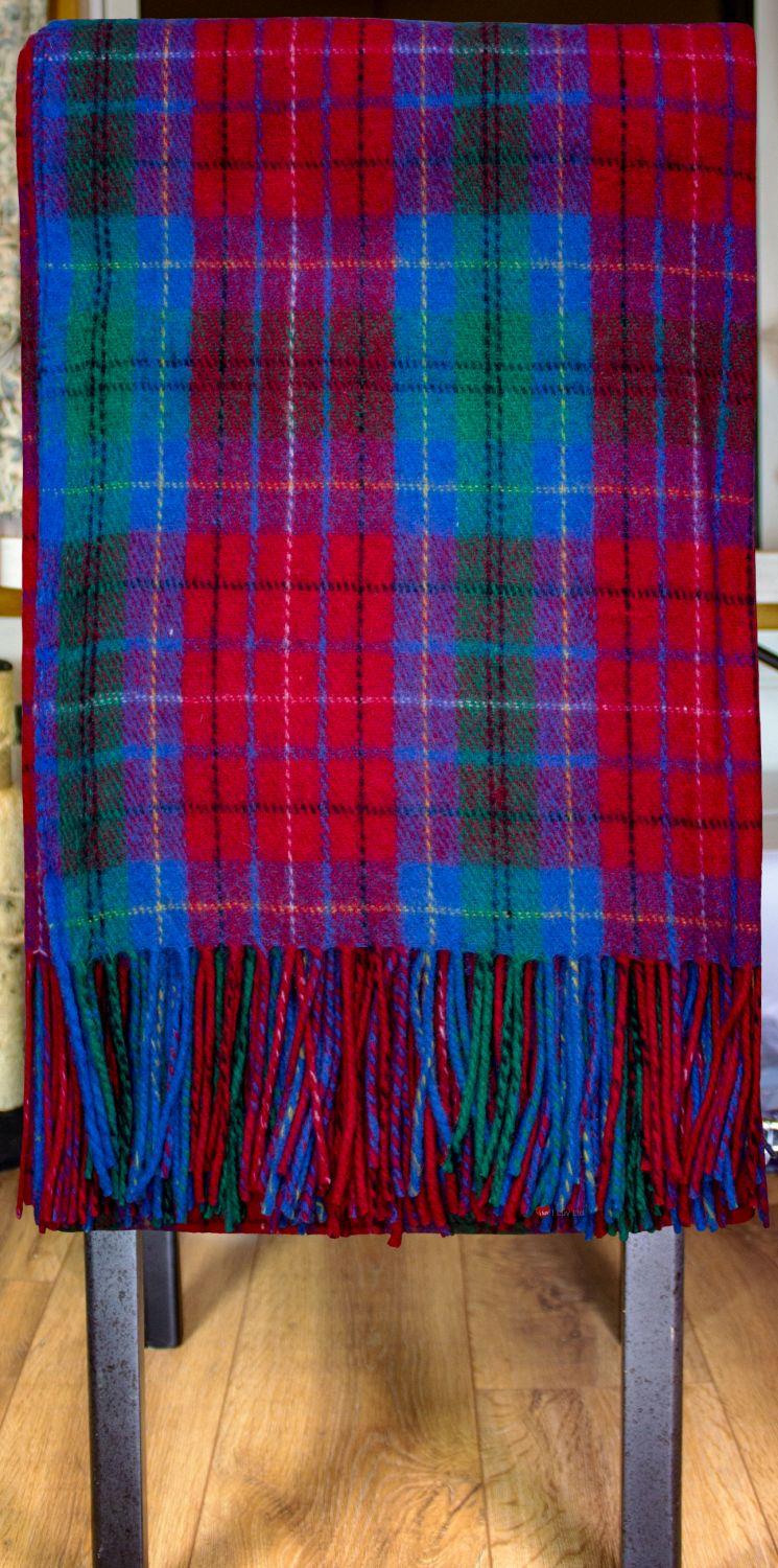 British Columbia Tartan Traditional Scottish Blanket Throw Wool Mix ...