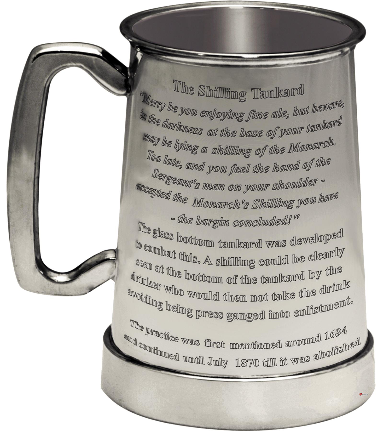 Original King's Shilling 1pt Glass Bottom Handmade English Pewter ...