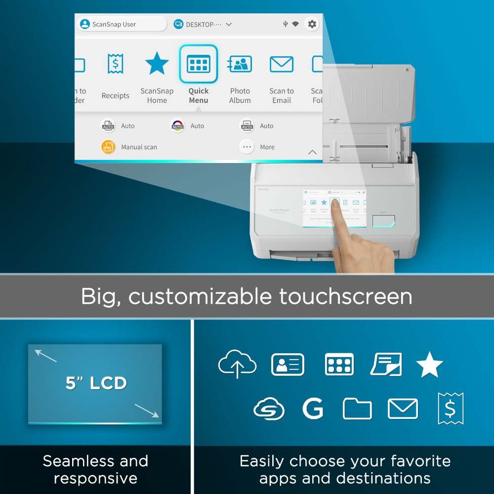 ScanSnap iX2500 Scanner with Photo Carrier Sheet (White)