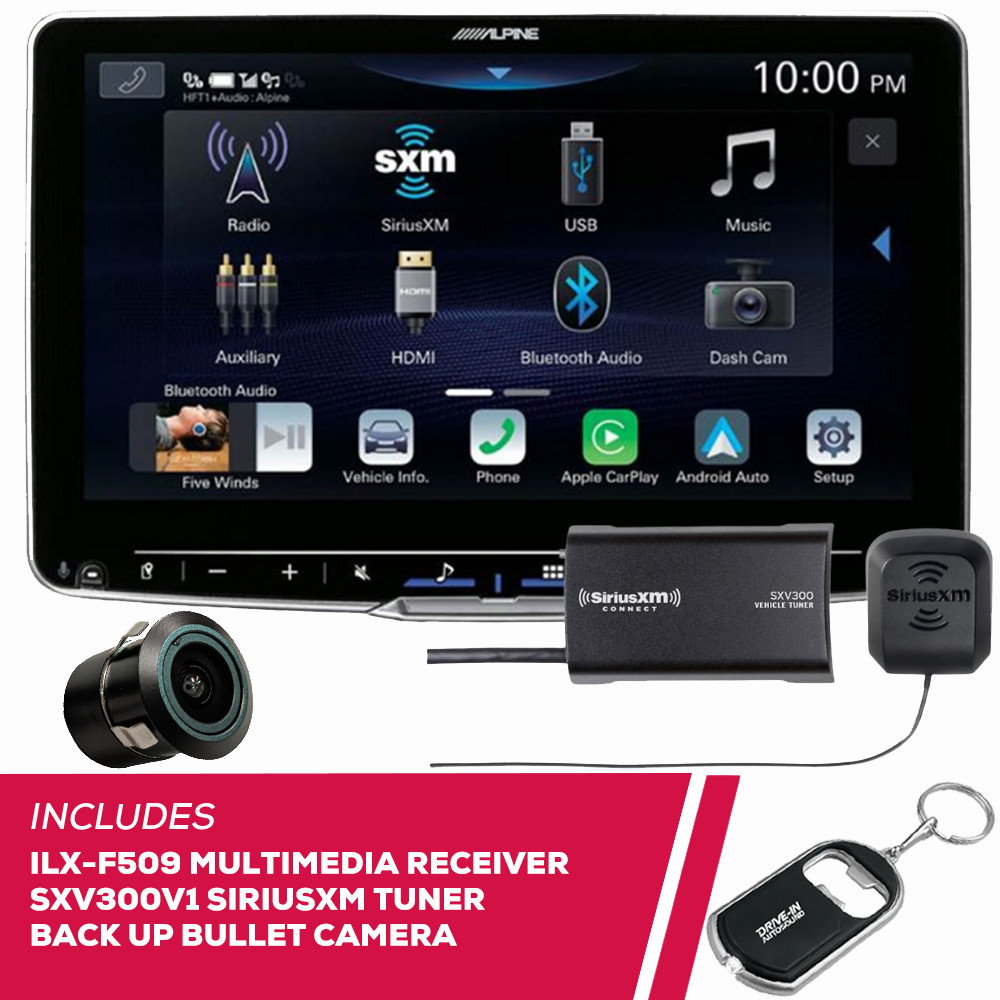 Alpine Halo9 ILX-F509 9" Multimedia Receiver w/ Bullet Camera ...