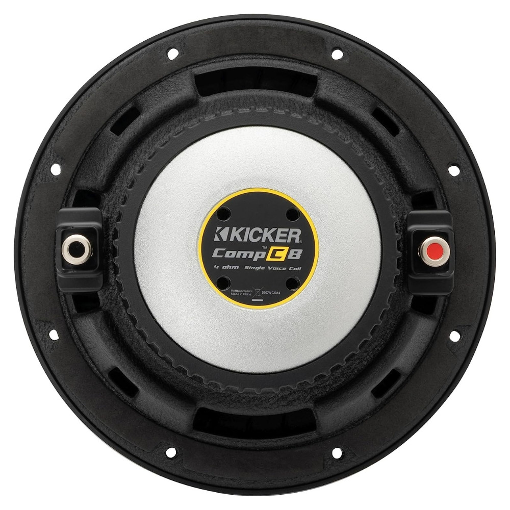 Kicker 50CWCS84 CompC 8" Subwoofer 400 Watts Peak, Ribbed Polyurethane ...