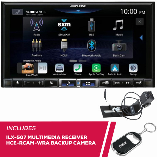 Alpine ILX-507 7" Digital Multimedia Receiver and HCE-RCAM-WRA Backup ...