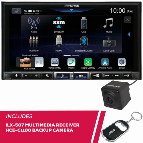 Alpine ILX-507 7 Inch Digital Multimedia Receiver and HCE-C1100 Backup Camera