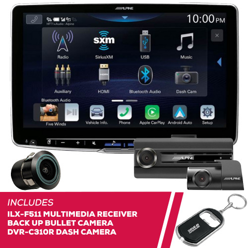 Alpine ILX-F511 11" Multimedia w/ Bullet Camera & DVR-C310R Dash Camera