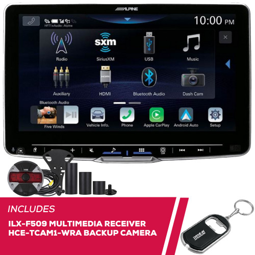 Alpine Halo9 ILX-F509 9" Multimedia Receiver and HCE-TCAM1-WRA Rear ...