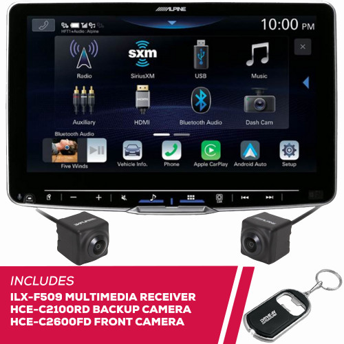 Alpine ILX-F509 9" Multimedia Receiver & HCE-C2100RD Camera & HCE ...