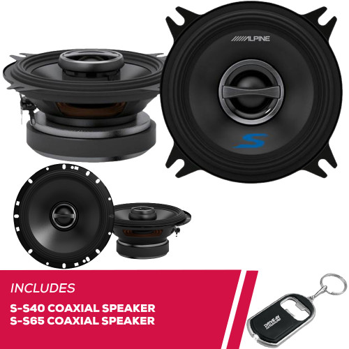 Alpine S-Series S-S40 4" 2-Way Coaxial Speakers & S-S65 6-1/2" Coaxial ...