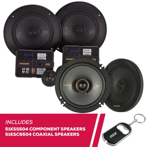 Kicker 51KSS504 5.25" Component Speakers and 51KSC6504 6.5" Coaxial ...