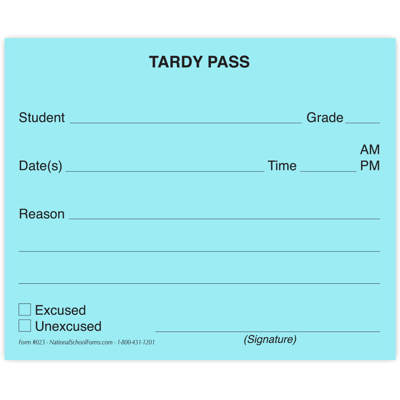 Tardy Pass Pad NationalSchoolForms Tardy Pass Pad NationalSchoolForms