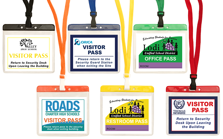 Visitor Pass with Pouch and Breakaway Lanyard - NationalSchoolForms.com
