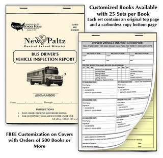 8 x 5½ Customized Inspection Booklet 25 sets/book - NationalSchoolForms.com