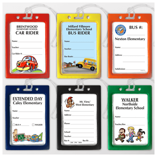 Bus Tag / Student ID Tags Custom Layout - NationalSchoolForms.com