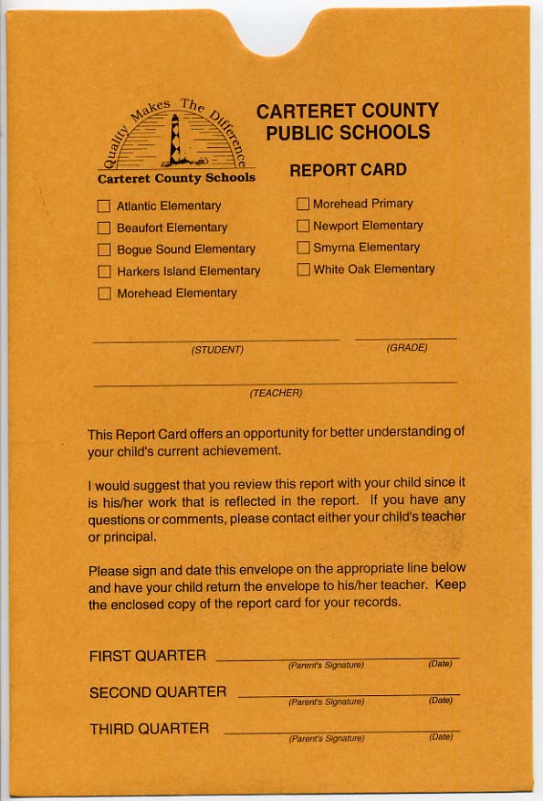Report Card Envelope - Kraft Thumb-Cut Report Card Cover