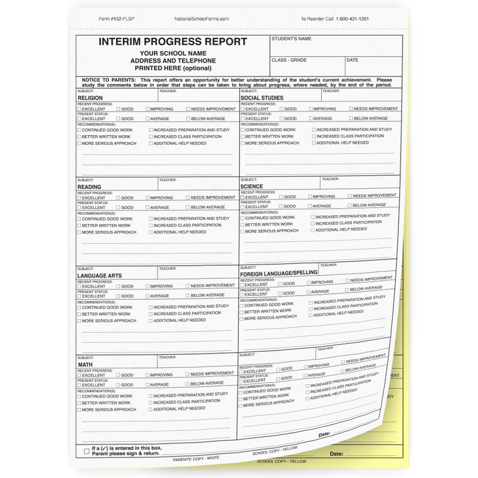 Interim Progress Report - Preprinted Subject Areas ...
