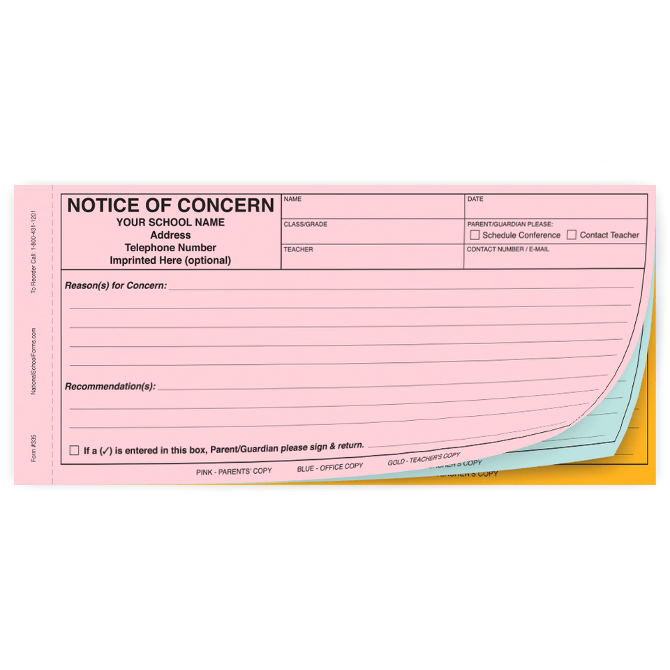 Notice of Concern - NationalSchoolForms.com
