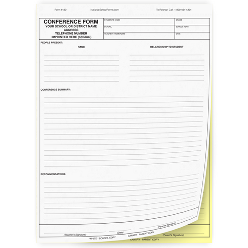 Conference Form - NationalSchoolForms.com