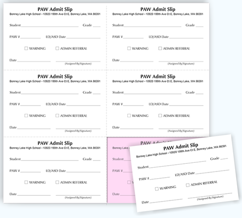 8½ x 8 Customized Slip Booklet 150 slips/book - NationalSchoolForms.com