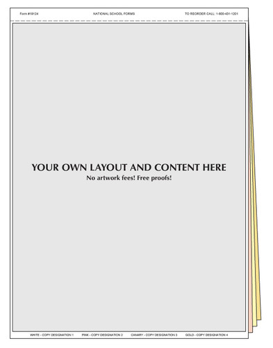 Customized Forms and Slips - 8½" x 11" - 4 Part