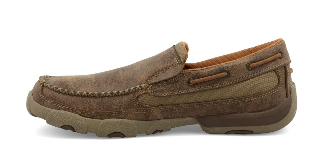 Mens Twisted X Driving Moc Slip On Black Swamp Boots
